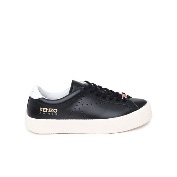 Kenzo | Shoes | Kenzo Black Leather Sneakers | Poshmark